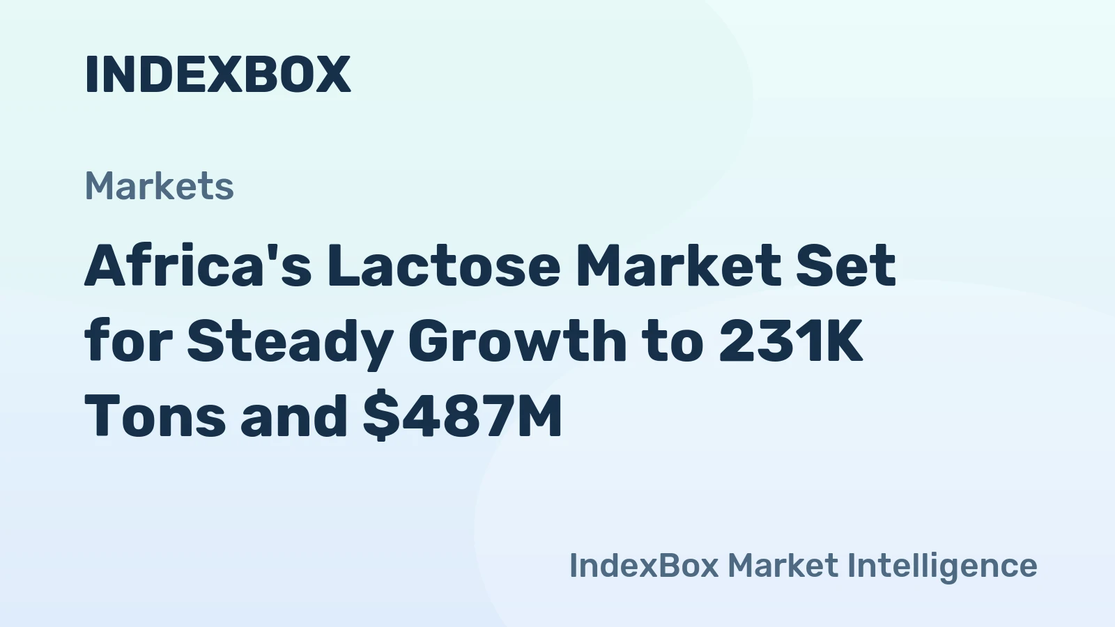 Africa's Lactose Market Set for Steady Growth to 231K Tons and $487M