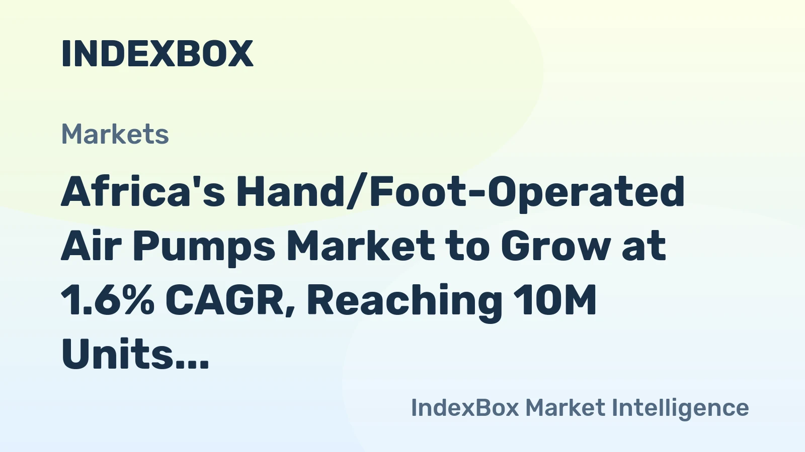 Africa's Hand/Foot-Operated Air Pumps Market to Grow at 1.6% CAGR, Reaching 10M Units by 2035