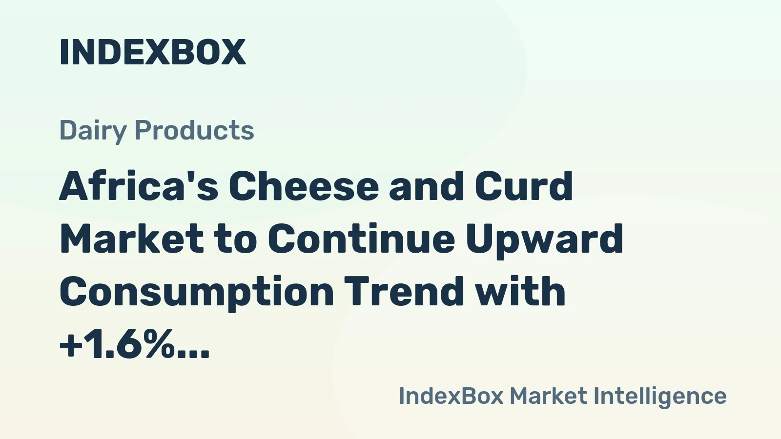 Africa's Cheese and Curd Market to Continue Upward Consumption Trend with +1.6% CAGR Leading to $63.5B Value by 2035