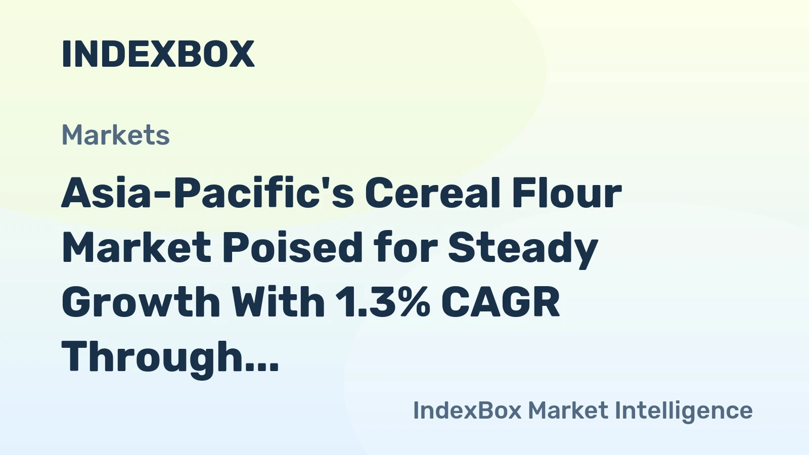 Asia-Pacific's Cereal Flour Market Poised for Steady Growth With 1.3% CAGR Through 2035