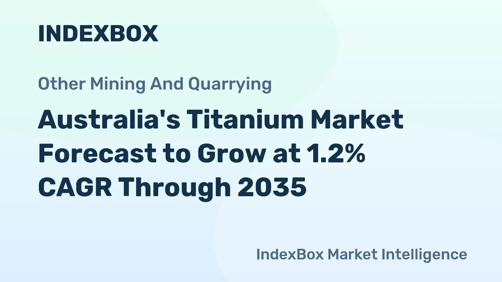 Australia's Titanium Market Forecast to Grow at 1.2% CAGR Through 2035