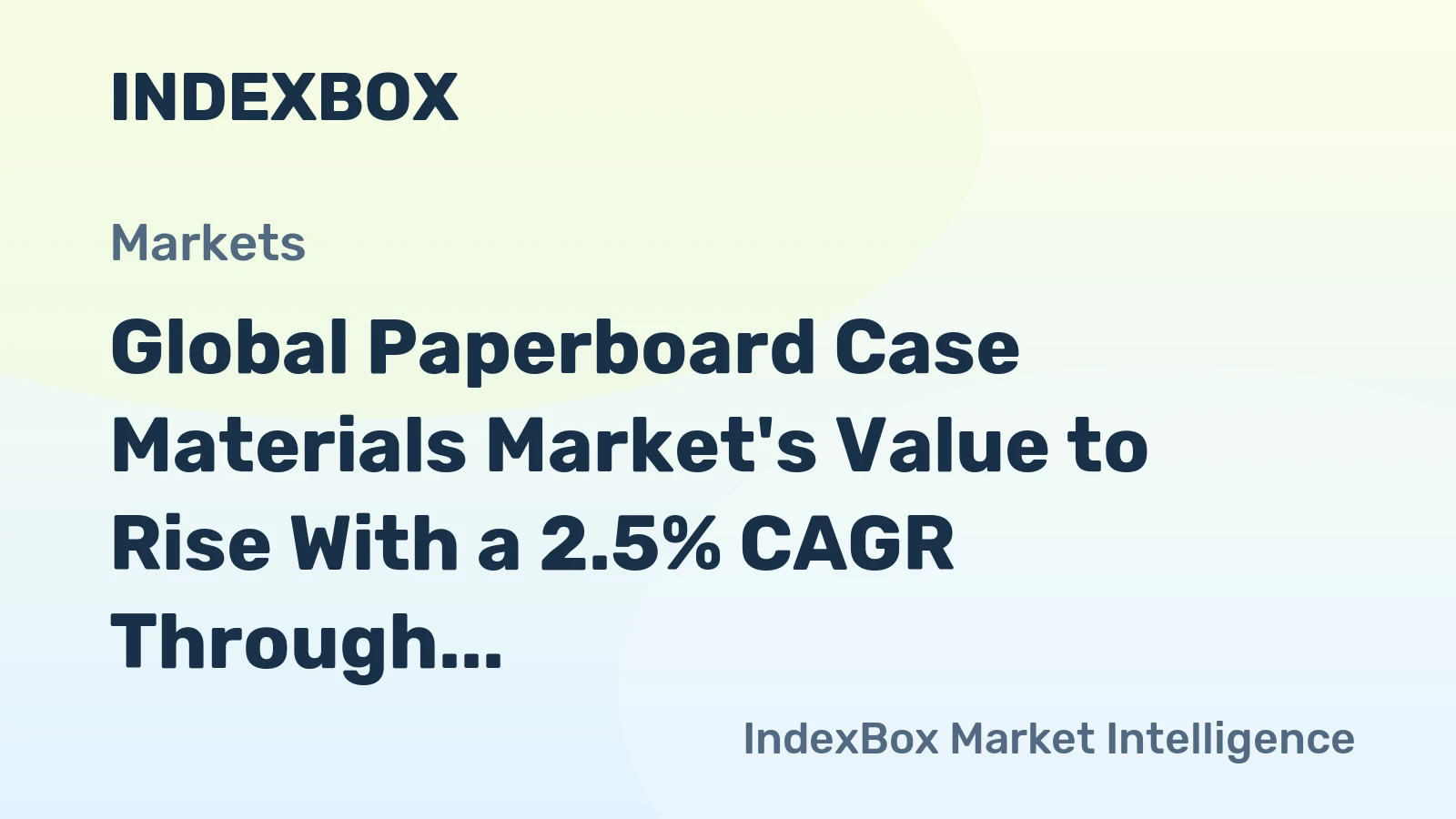 Global Paperboard Case Materials Market's Value to Rise With a 2.5% CAGR Through 2035
