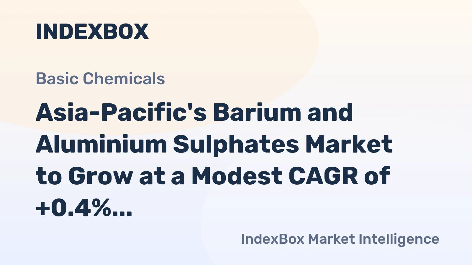 Asia-Pacific's Barium and Aluminium Sulphates Market to Grow at a Modest CAGR of +0.4% by 2035