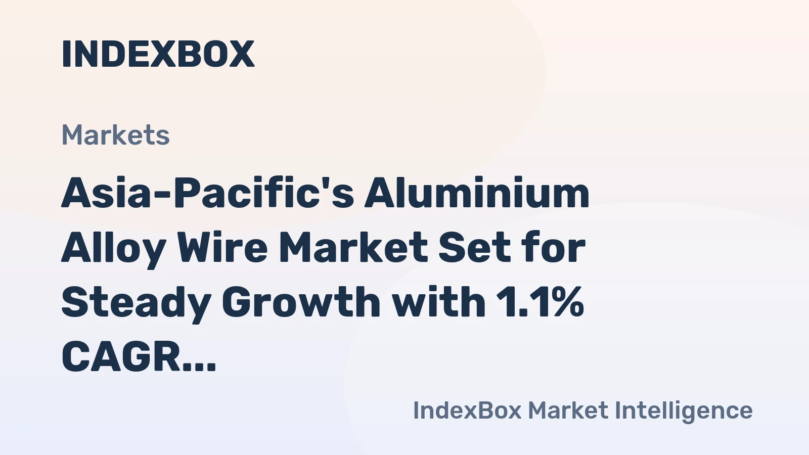 Asia-Pacific's Aluminium Alloy Wire Market Set for Steady Growth with 1.1% CAGR in Value Through 2035