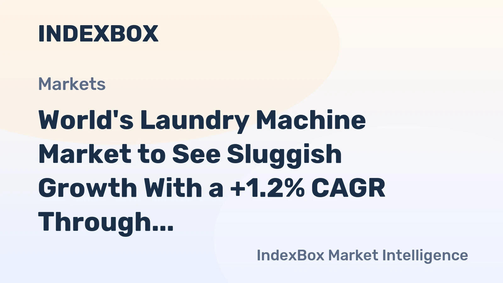 World's Laundry Machine Market to See Sluggish Growth With a +1.2% CAGR Through 2035