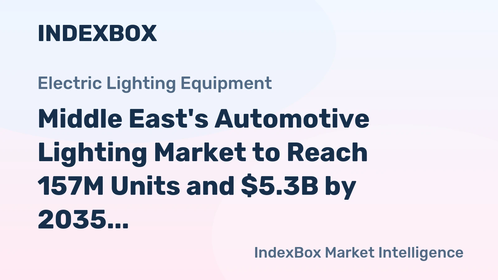 Middle East's Automotive Lighting Market to Reach 157M Units and $5.3B by 2035
