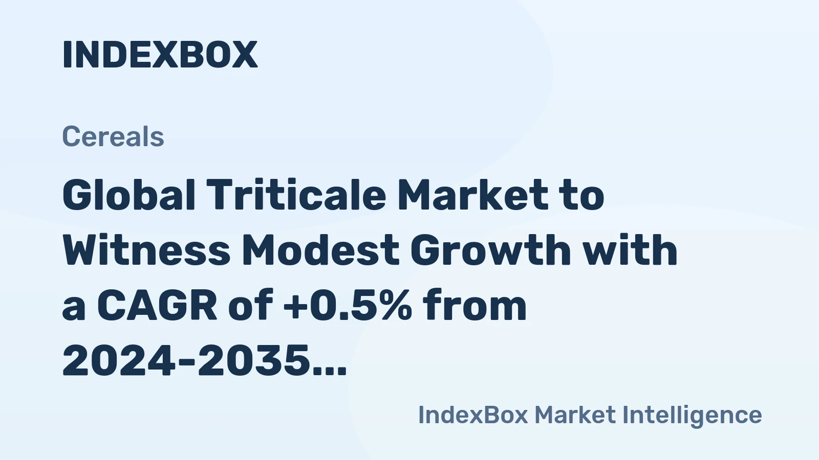 Global Triticale Market to Witness Modest Growth with a CAGR of +0.5% from 2024-2035