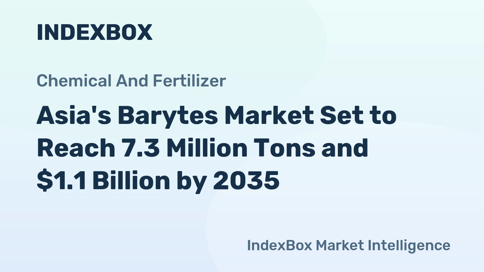 Asia's Barytes Market Set to Reach 7.3 Million Tons and $1.1 Billion by 2035