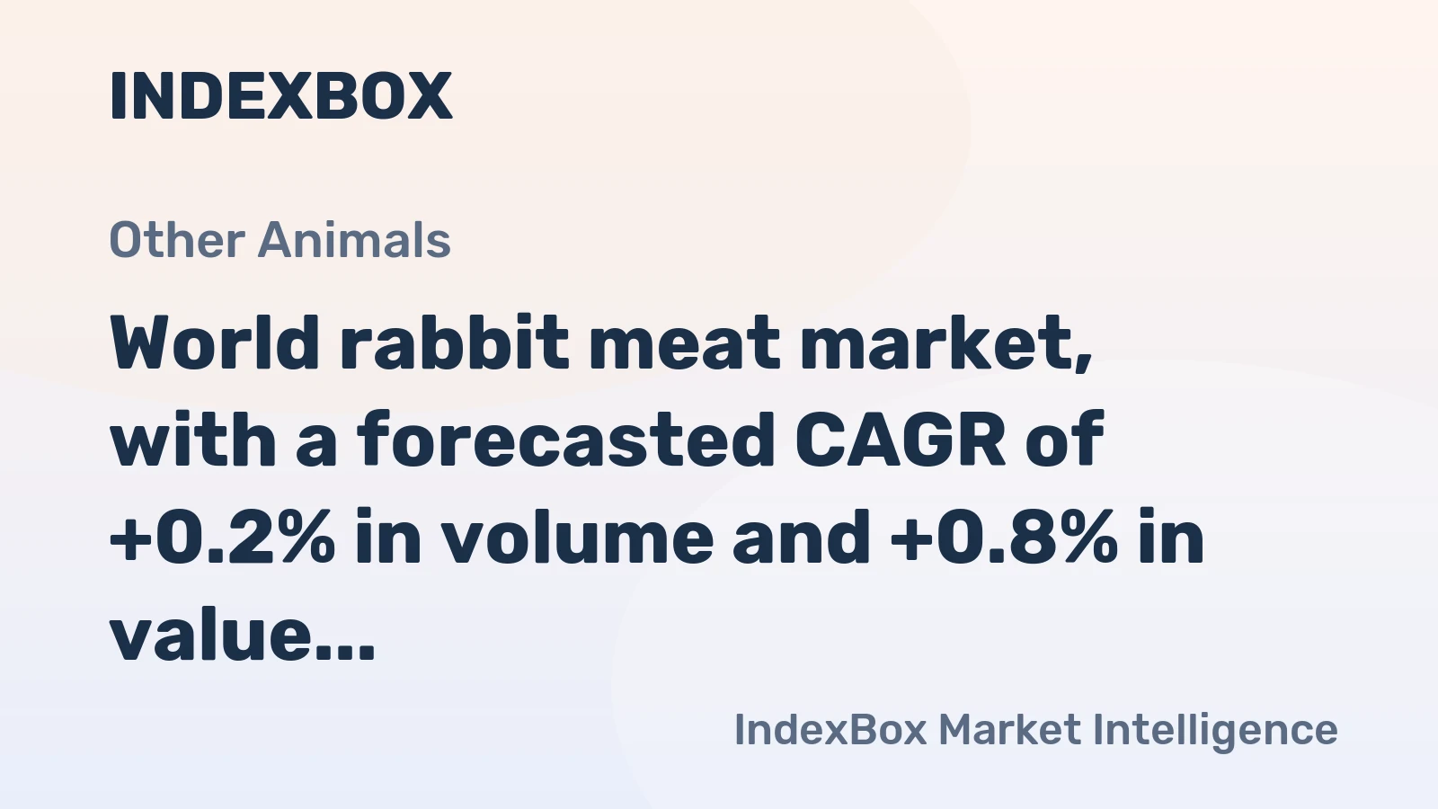 World rabbit meat market, with a forecasted CAGR of +0.2% in volume and +0.8% in value, is projected for modest growth driven by rising global demand.