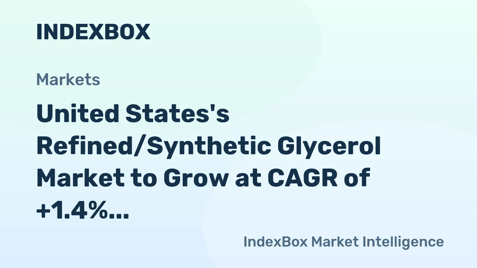 United States's Refined/Synthetic Glycerol Market to Grow at CAGR of +1.4% from 2024 to 2035