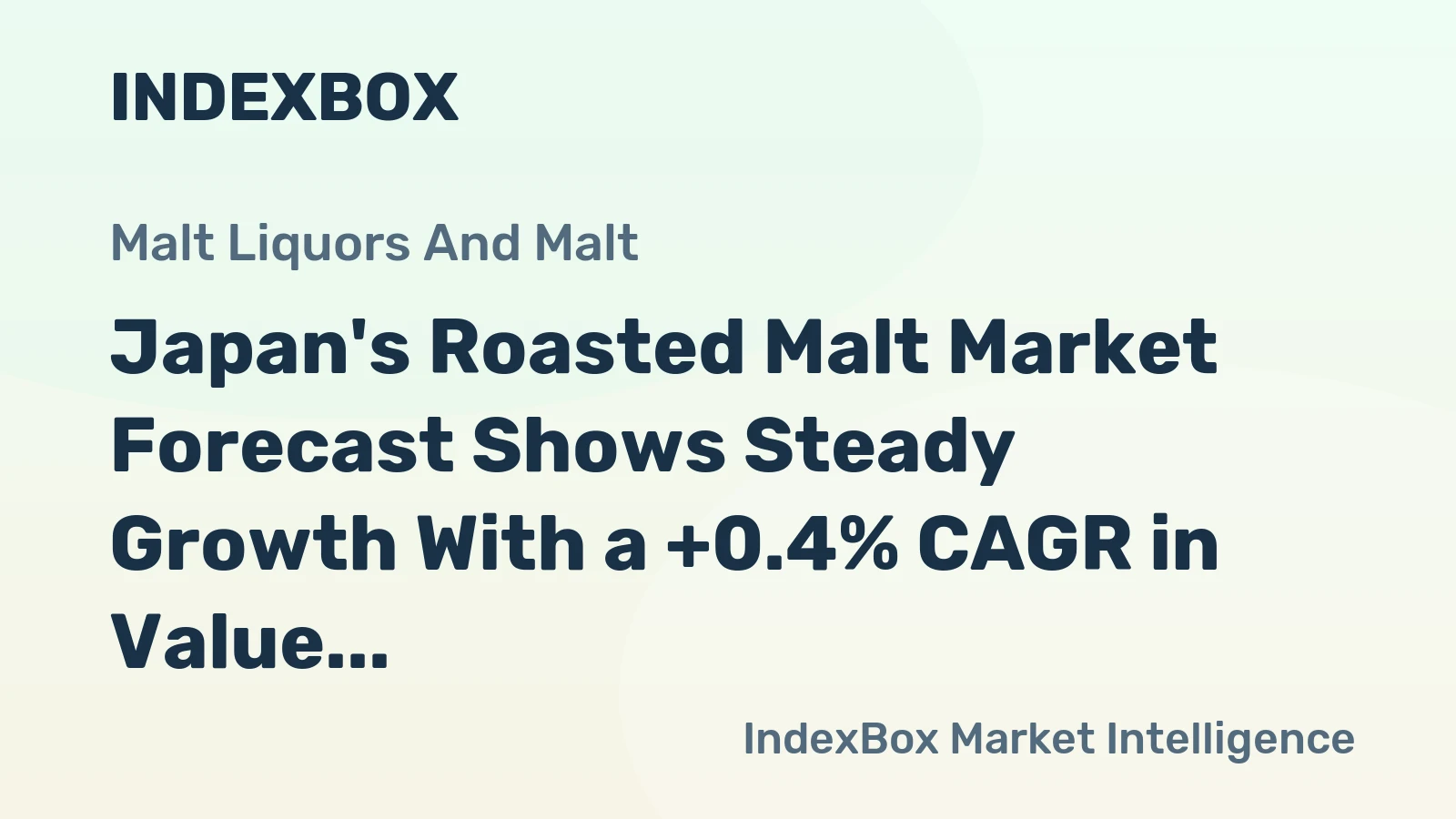 Japan's Roasted Malt Market Forecast Shows Steady Growth With a +0.4% CAGR in Value
