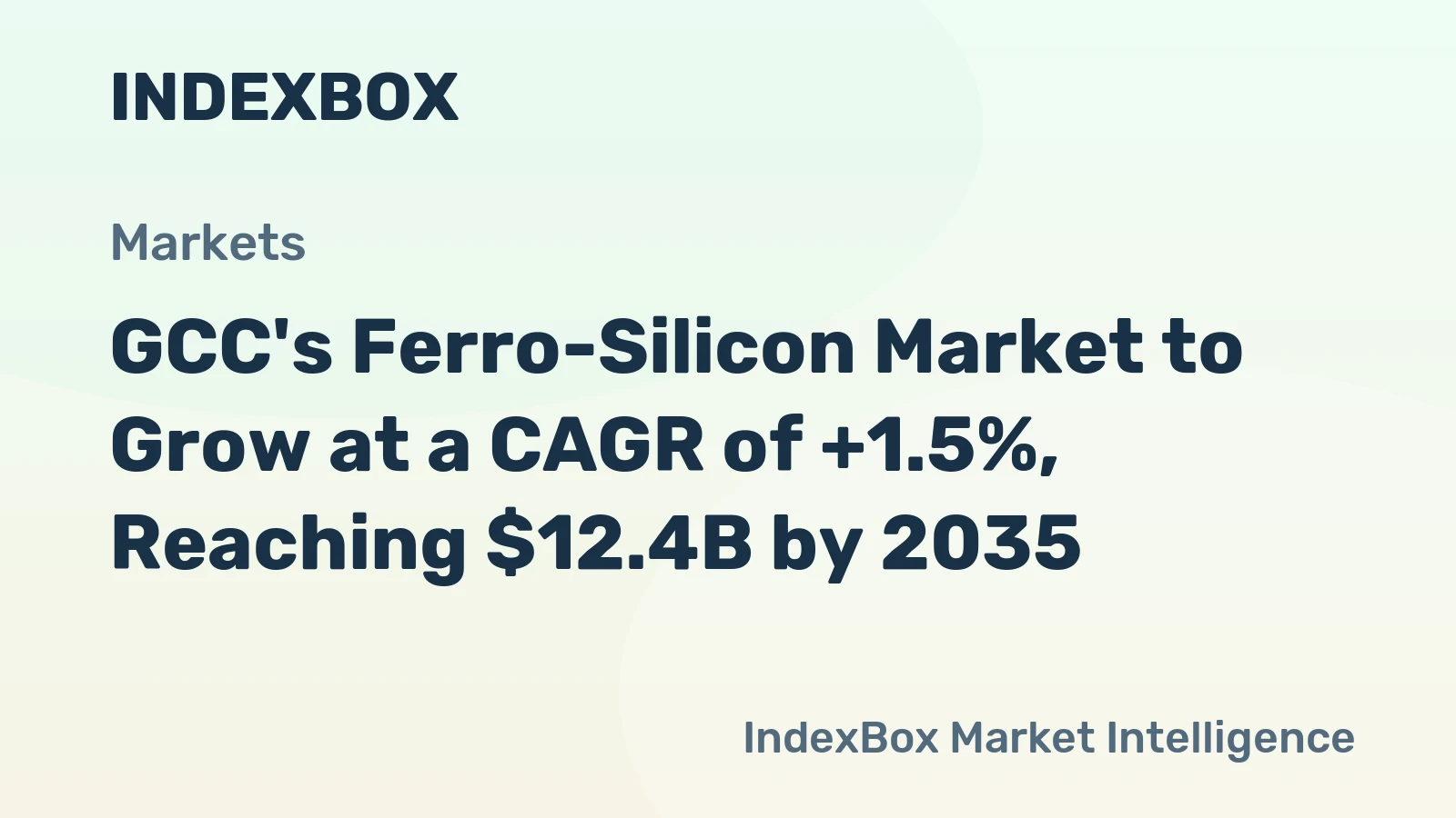 GCC's Ferro-Silicon Market to Grow at a CAGR of +1.5%, Reaching $12.4B by 2035