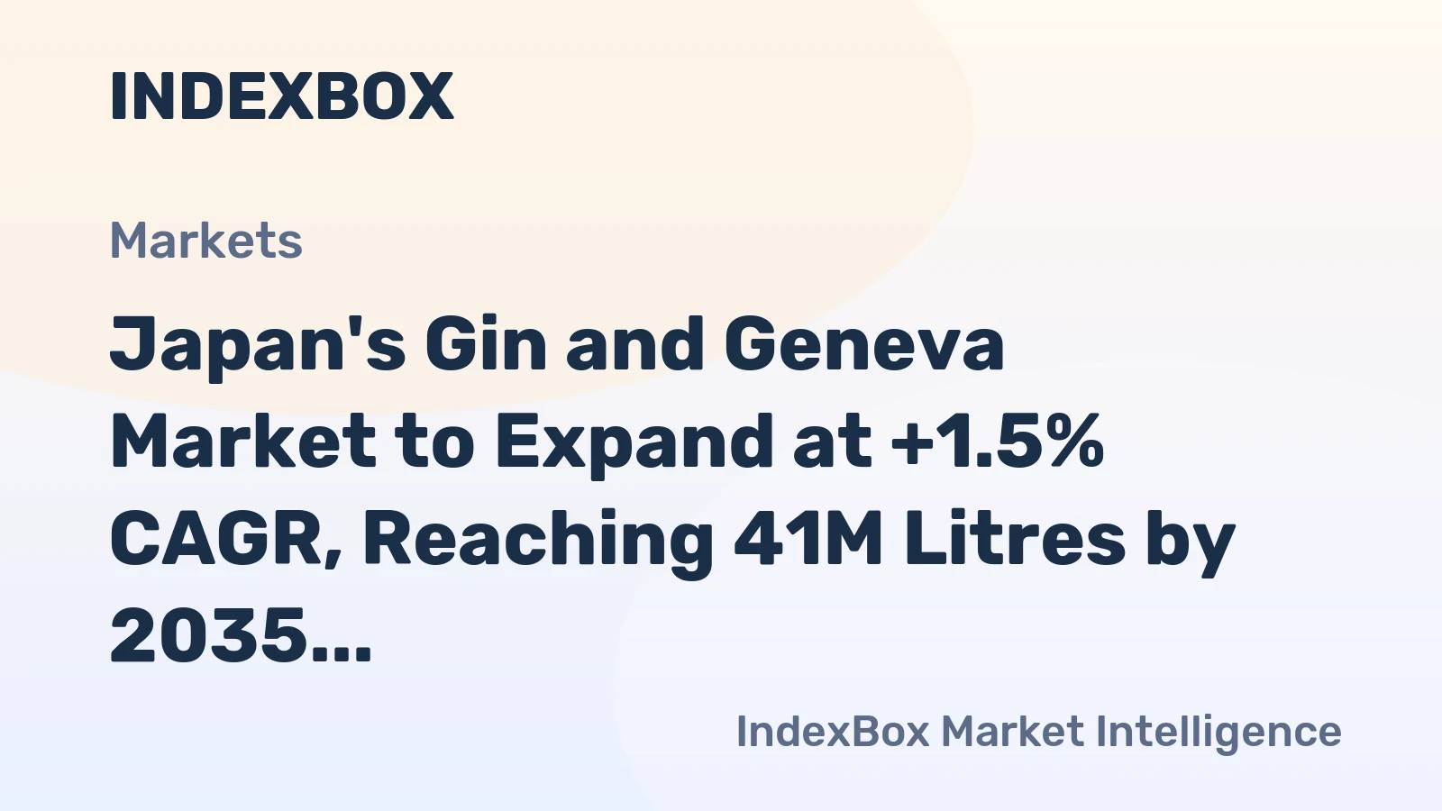 Japan's Gin and Geneva Market to Expand at +1.5% CAGR, Reaching 41M Litres by 2035