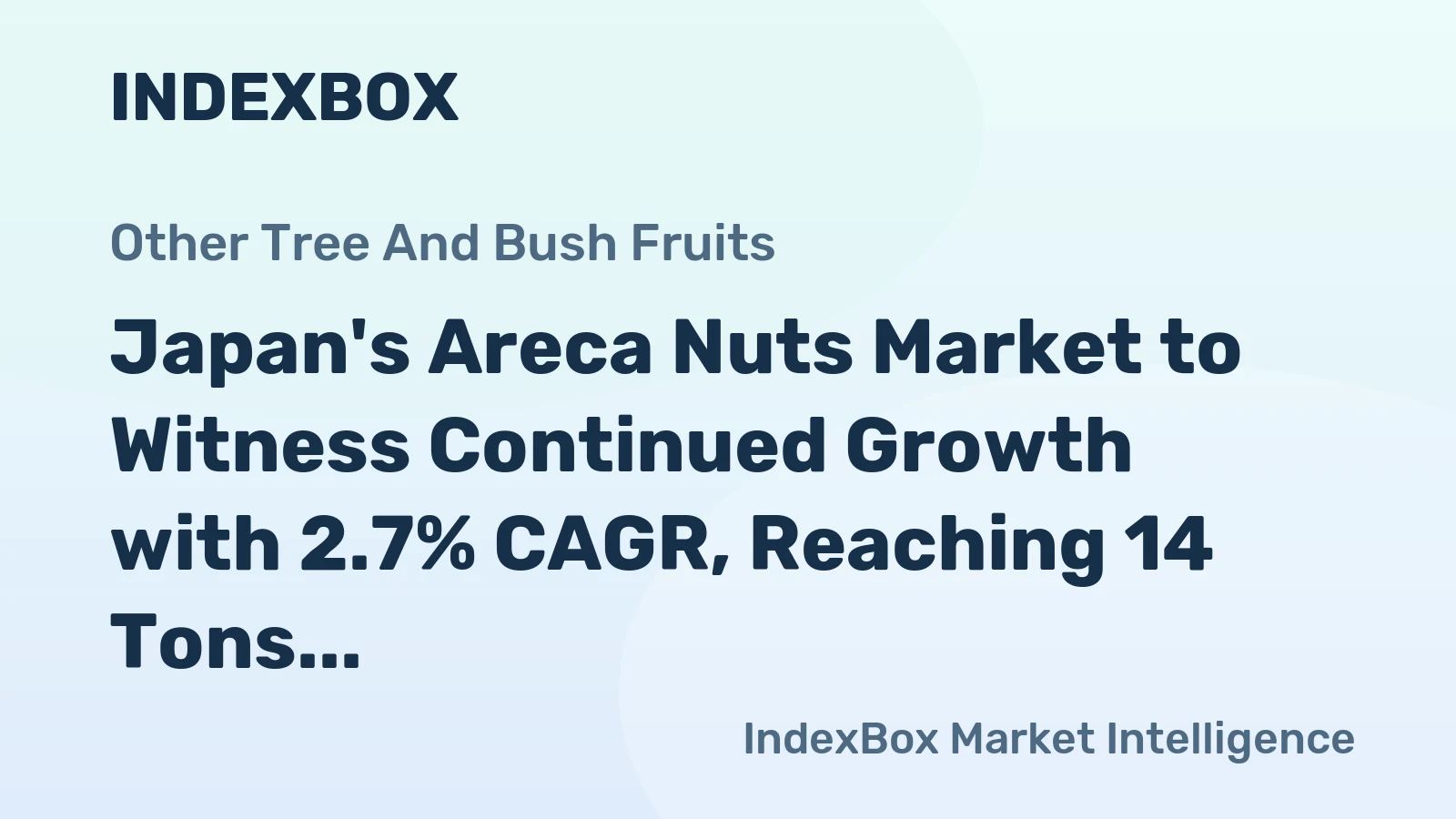 Japan's Areca Nuts Market to Witness Continued Growth with 2.7% CAGR, Reaching 14 Tons by 2035