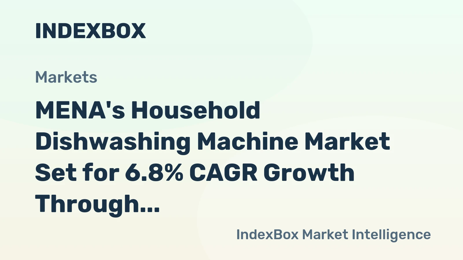 MENA's Household Dishwashing Machine Market Set for 6.8% CAGR Growth Through 2035