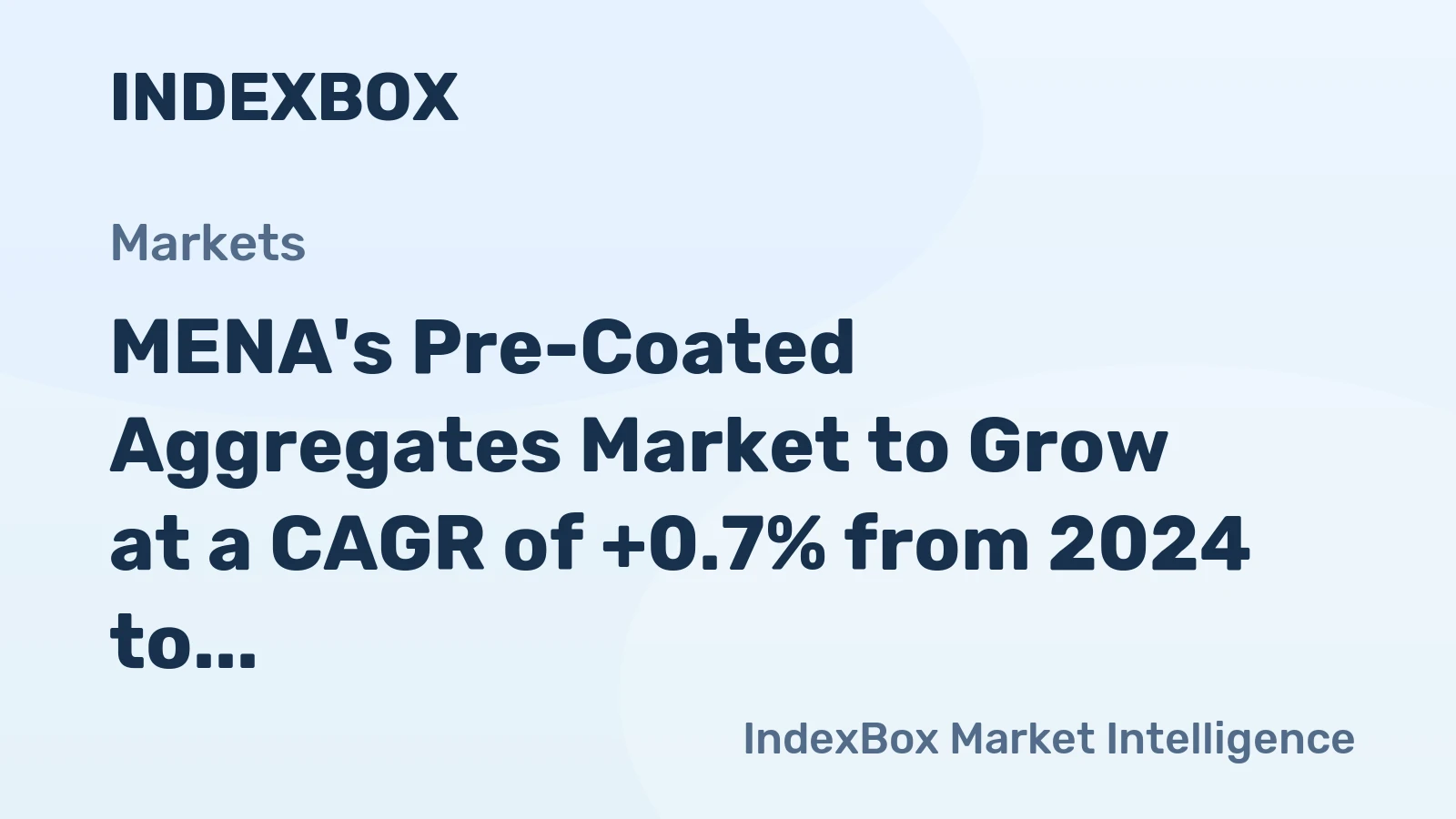 MENA's Pre-Coated Aggregates Market to Grow at a CAGR of +0.7% from 2024 to 2035