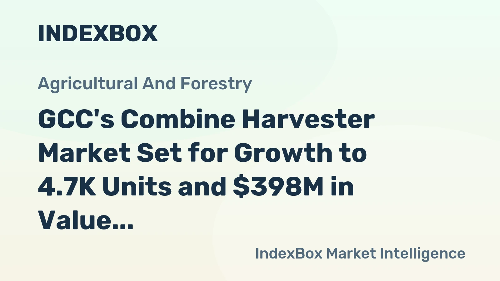 GCC's Combine Harvester Market Set for Growth to 4.7K Units and $398M in Value