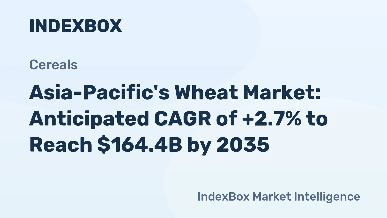 Asia-Pacific's Wheat Market: Anticipated CAGR of +2.7% to Reach $164.4B by 2035