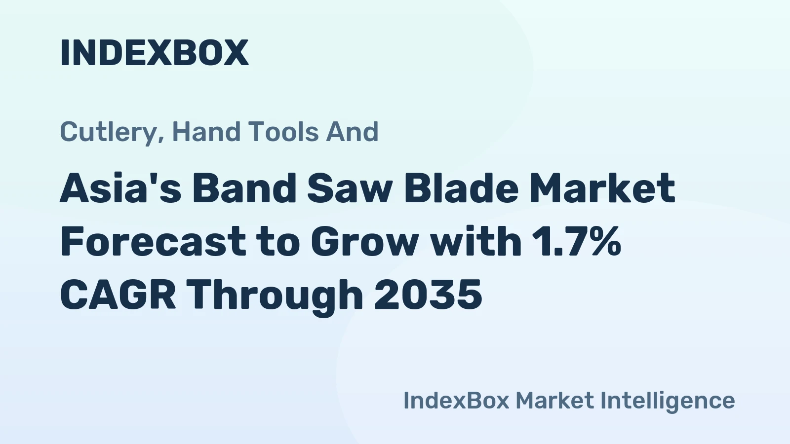 Asia's Band Saw Blade Market Forecast to Grow with 1.7% CAGR Through 2035