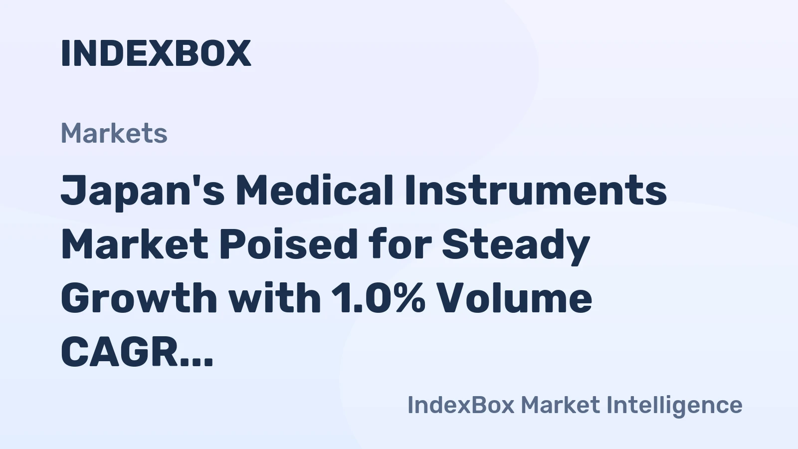 Japan's Medical Instruments Market Poised for Steady Growth with 1.0% Volume CAGR Through 2035