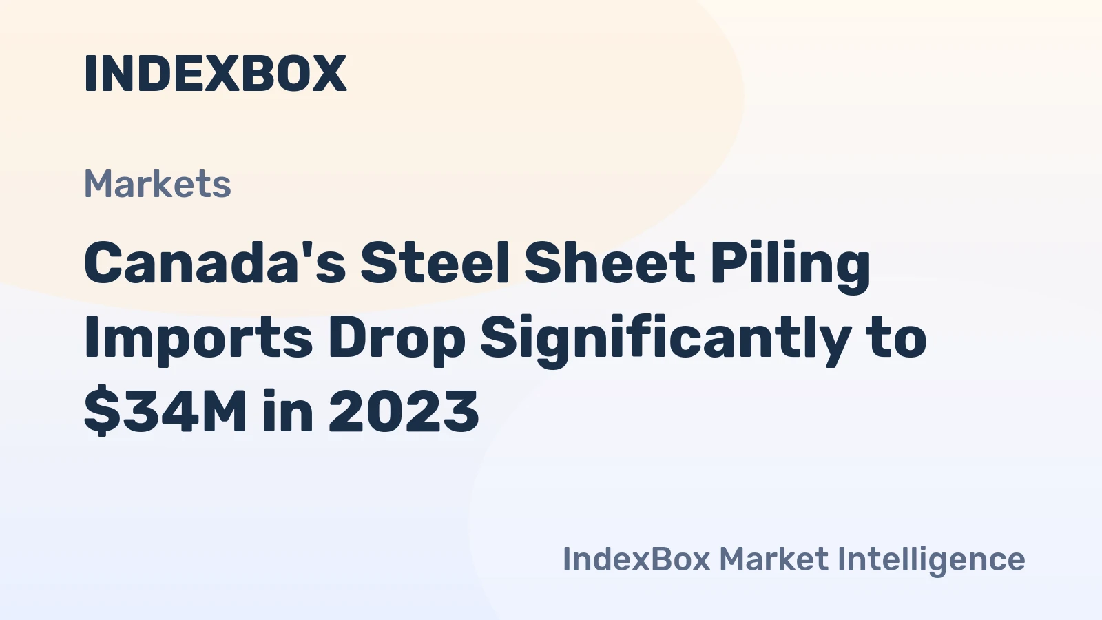 Canada's Steel Sheet Piling Imports Drop Significantly to $34M in 2023