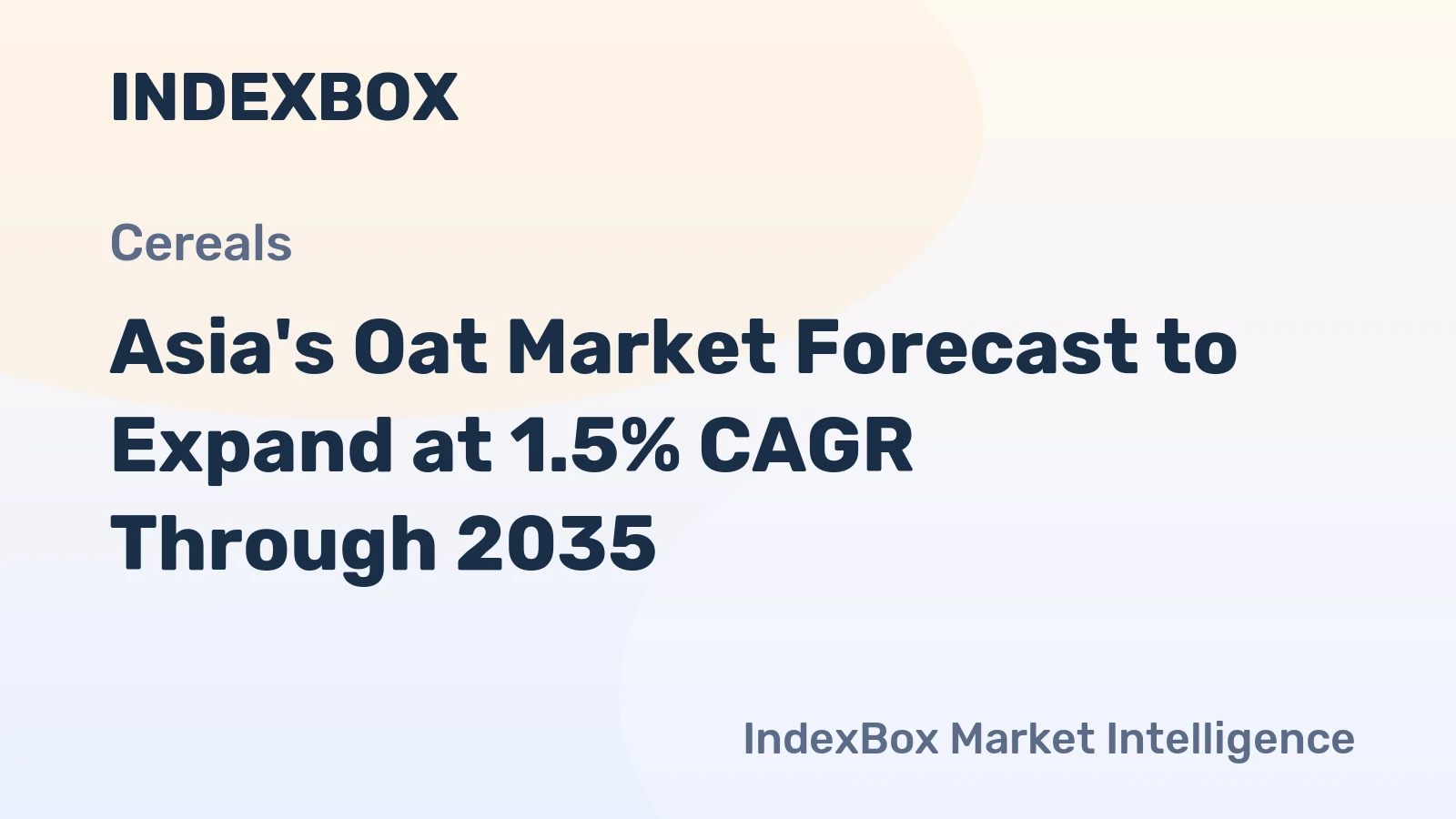 Asia's Oat Market Forecast to Expand at 1.5% CAGR Through 2035