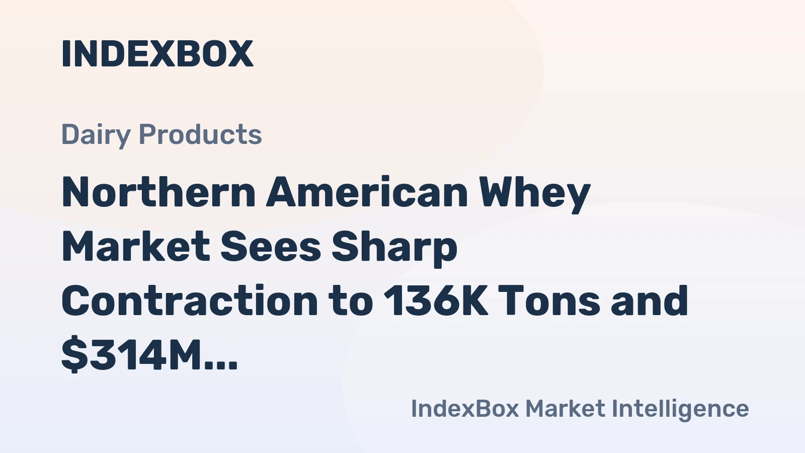 Northern American Whey Market Sees Sharp Contraction to 136K Tons and $314M in 2024