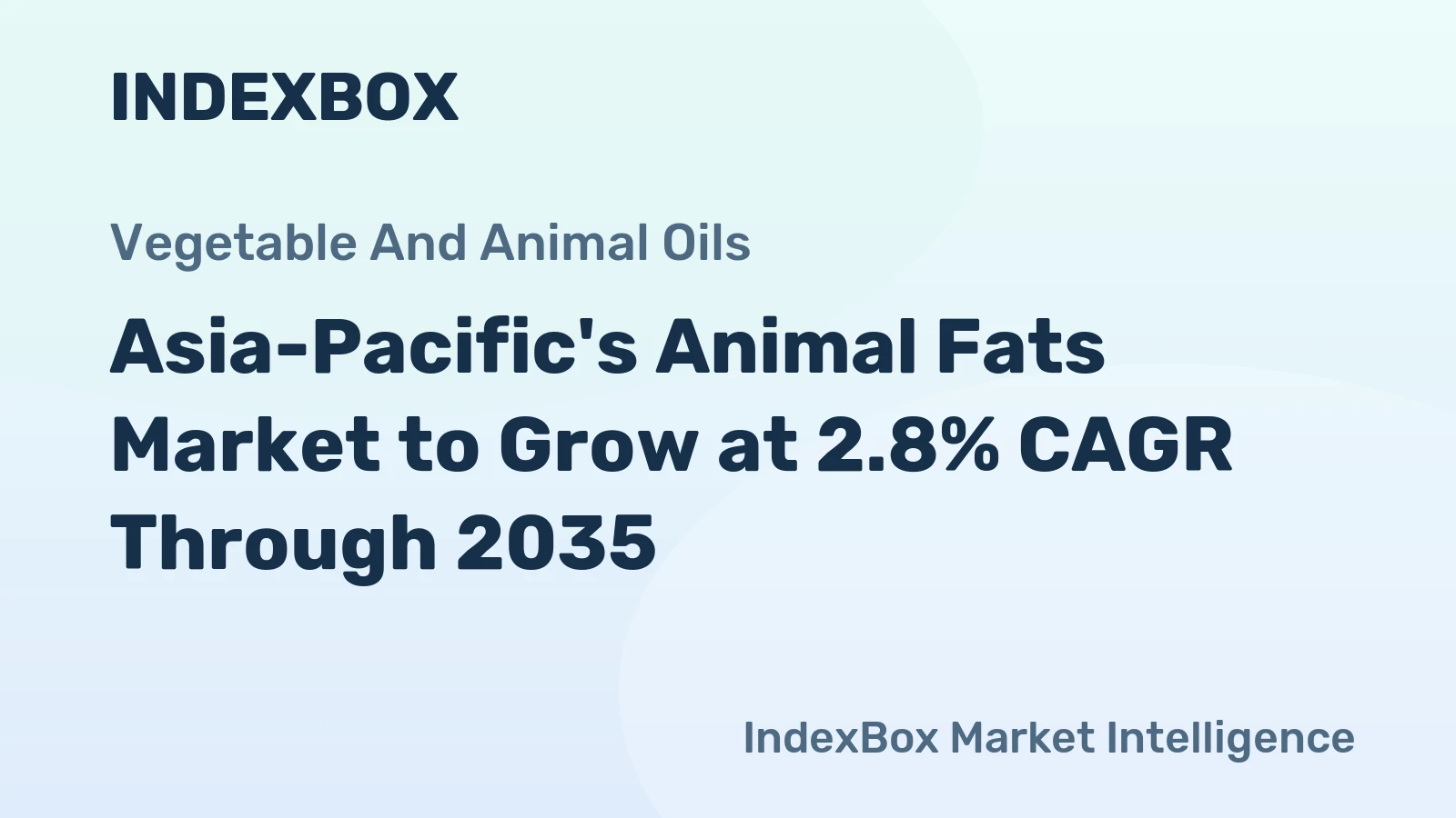 Asia-Pacific's Animal Fats Market to Grow at 2.8% CAGR Through 2035