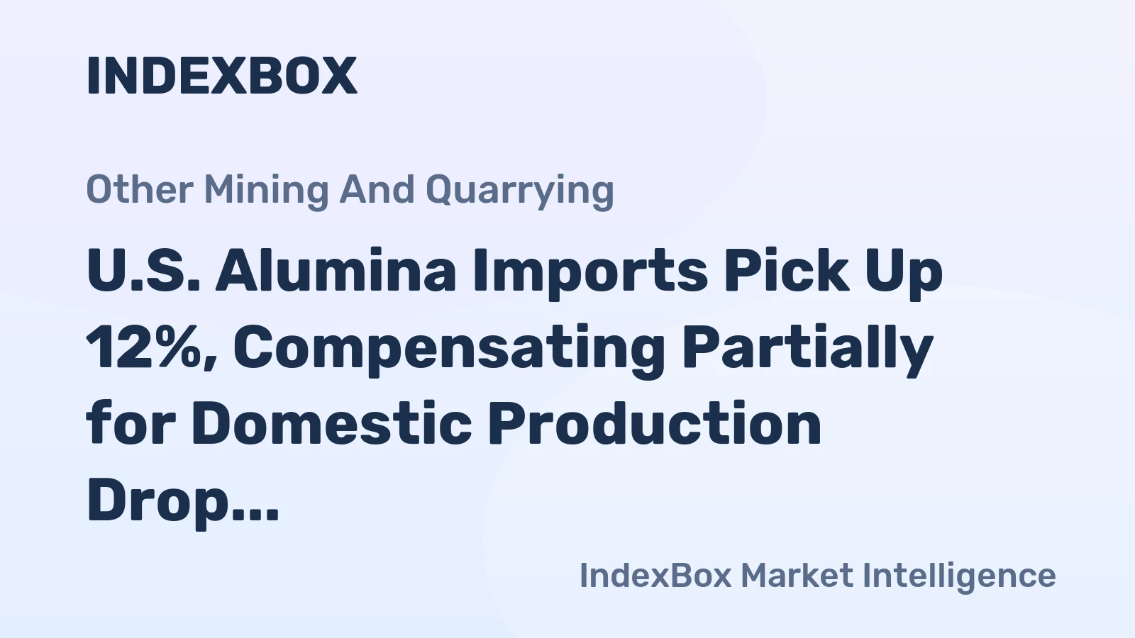 U.S. Alumina Imports Pick Up 12%, Compensating Partially for Domestic Production Drop