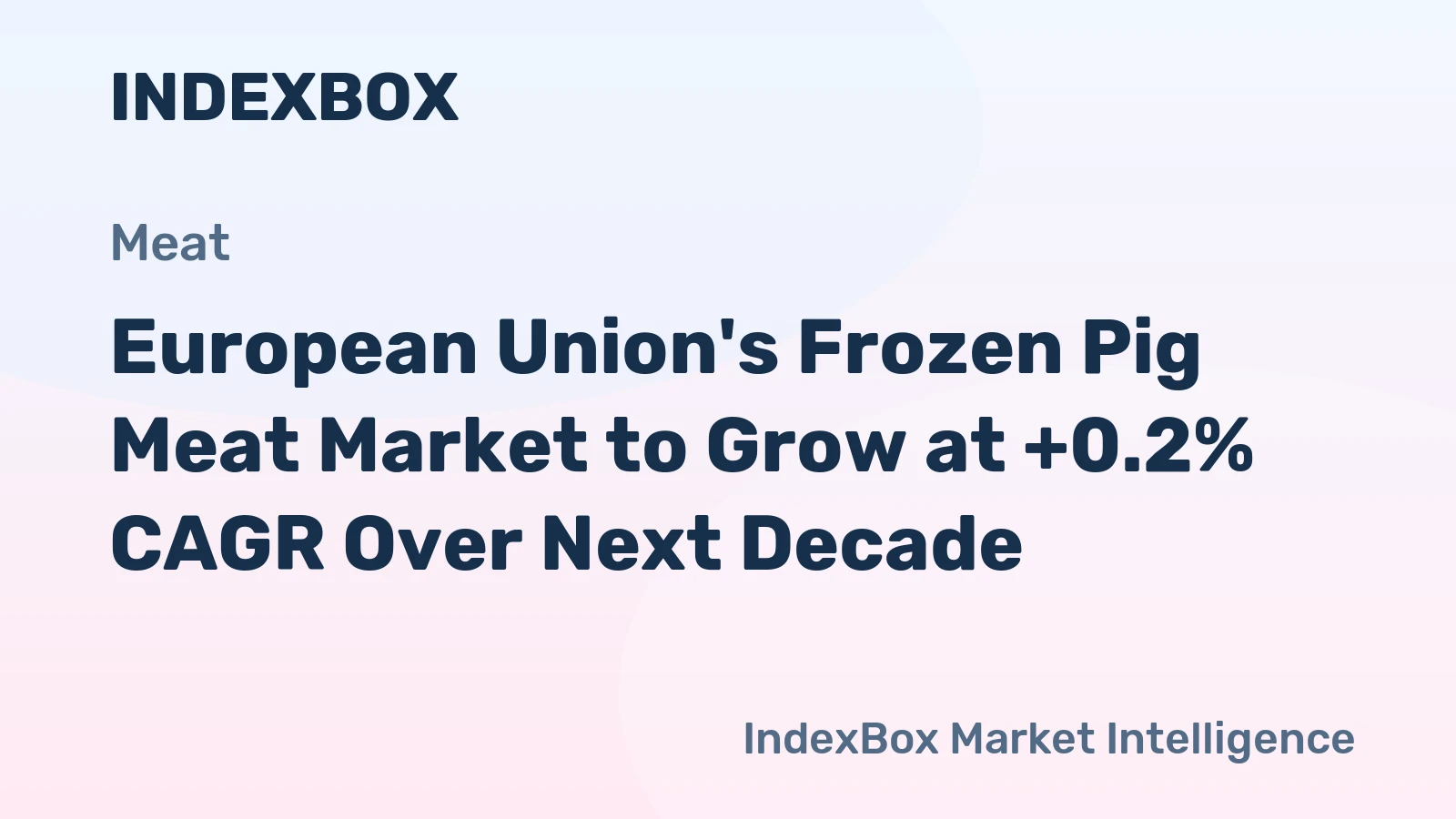 European Union's Frozen Pig Meat Market to Grow at +0.2% CAGR Over Next Decade