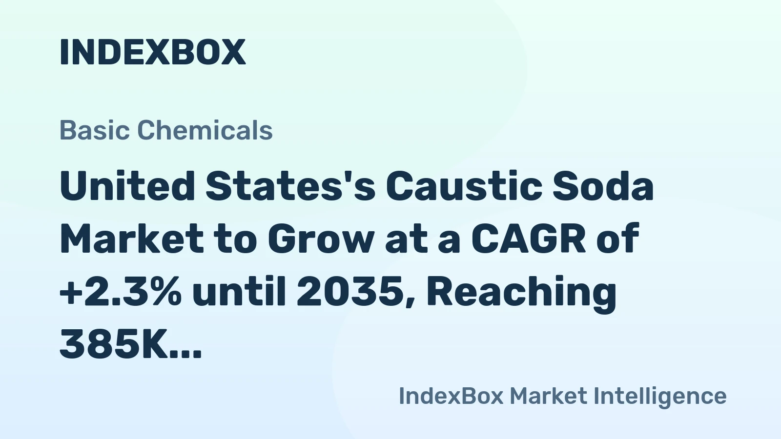 United States's Caustic Soda Market to Grow at a CAGR of +2.3% until 2035, Reaching 385K Tons