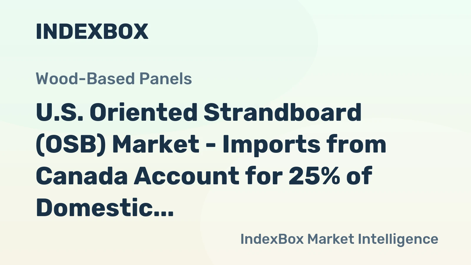 U.S. Oriented Strandboard (OSB) Market - Imports from Canada Account for 25% of Domestic Consumption