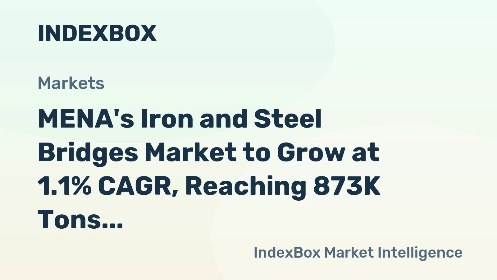 MENA's Iron and Steel Bridges Market to Grow at 1.1% CAGR, Reaching 873K Tons by 2035