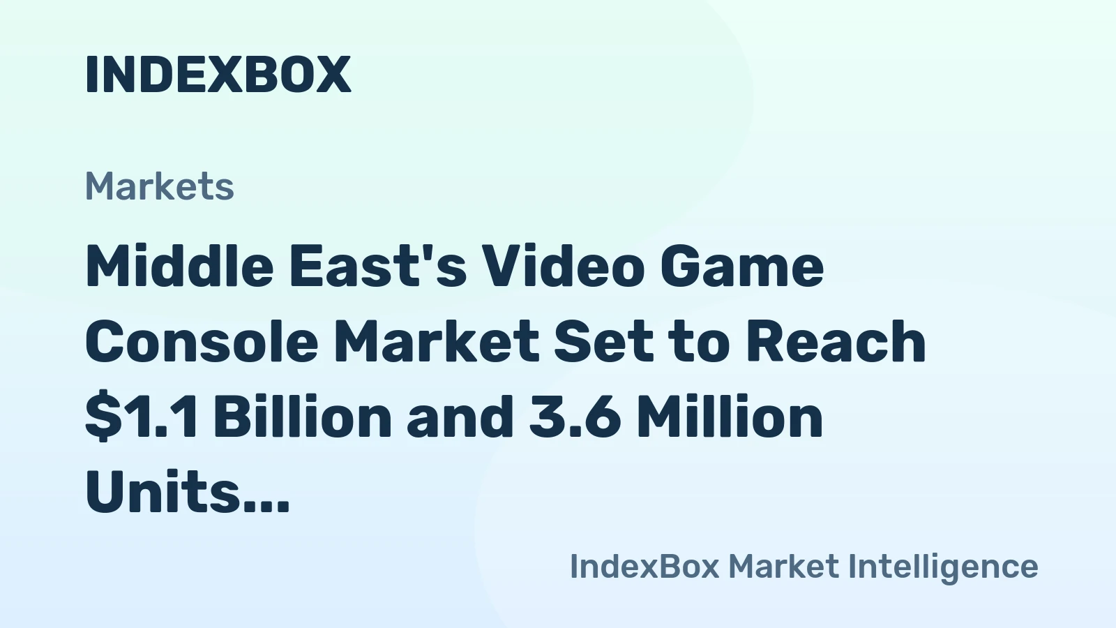 Middle East's Video Game Console Market Set to Reach $1.1 Billion and 3.6 Million Units by 2035