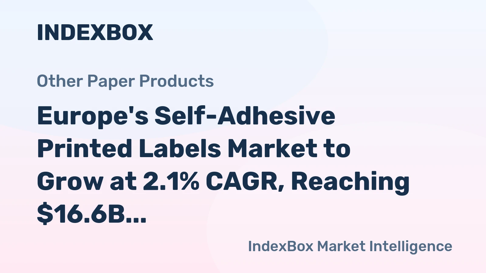 Europe's Self-Adhesive Printed Labels Market to Grow at 2.1% CAGR, Reaching $16.6B by 2035
