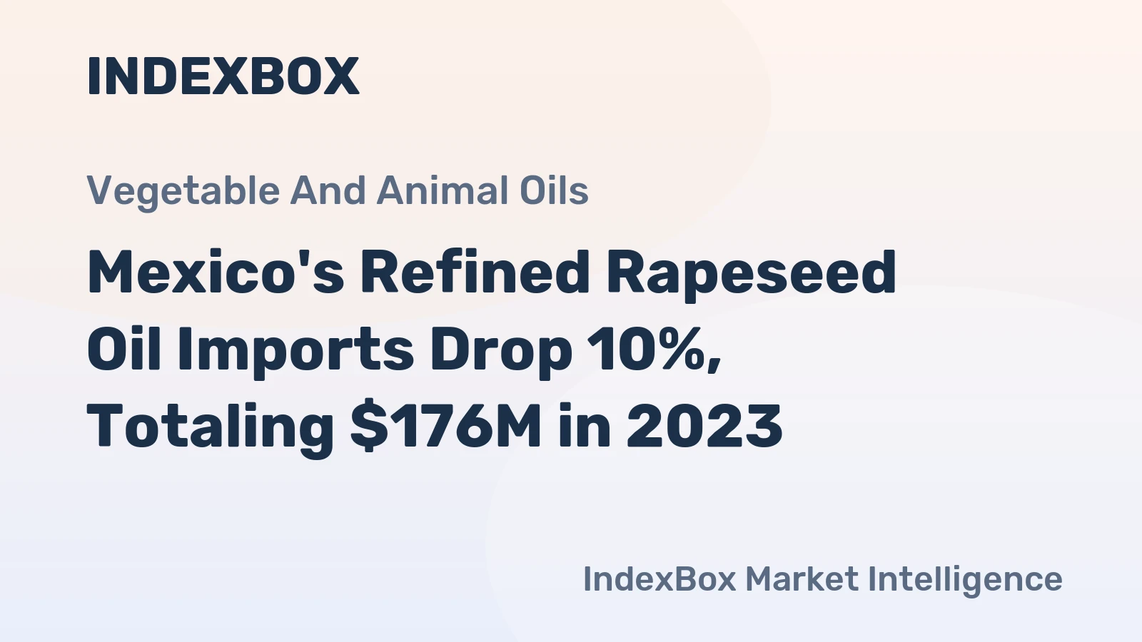 Mexico's Refined Rapeseed Oil Imports Drop 10%, Totaling $176M in 2023