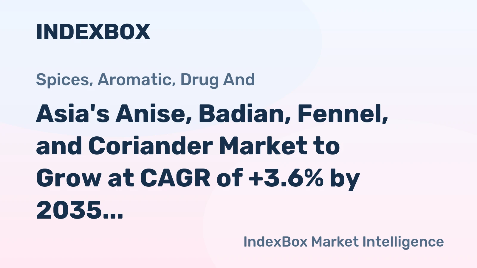 Asia's Anise, Badian, Fennel, and Coriander Market to Grow at CAGR of +3.6% by 2035