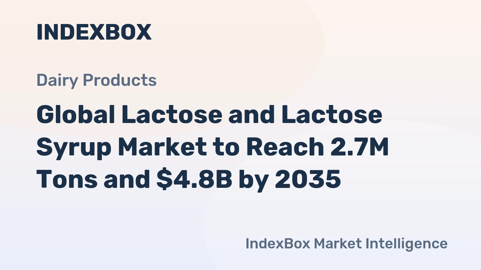 Global Lactose and Lactose Syrup Market to Reach 2.7M Tons and $4.8B by 2035