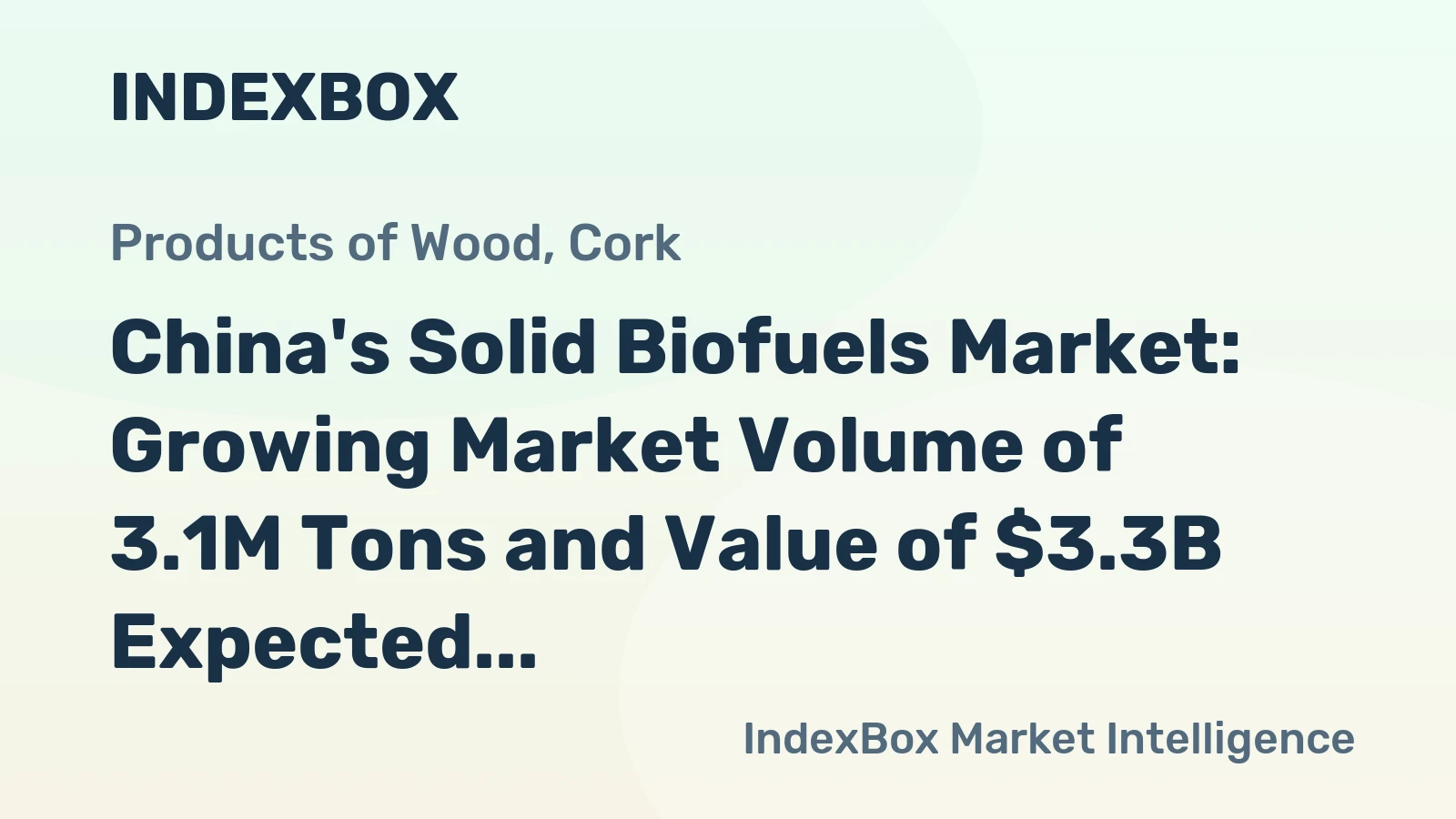 China's Solid Biofuels Market: Growing Market Volume of 3.1M Tons and Value of $3.3B Expected by 2035