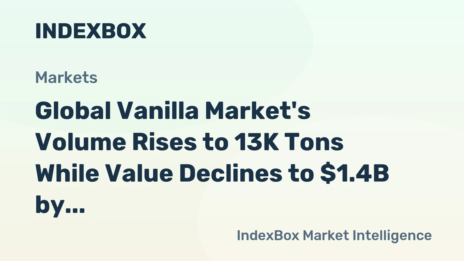 Global Vanilla Market's Volume Rises to 13K Tons While Value Declines to $1.4B by 2035