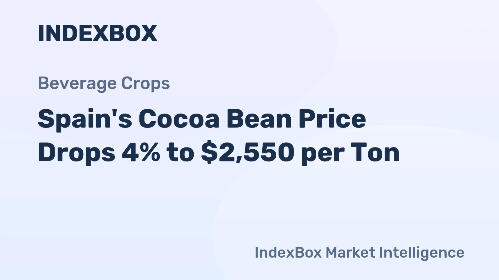 Spain's Cocoa Bean Price Drops 4% to $2,550 per Ton