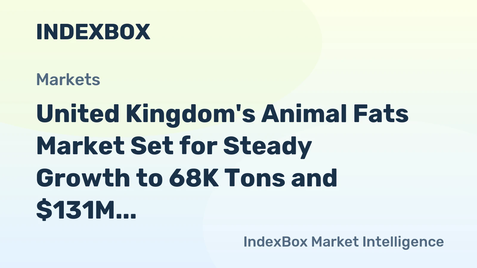 United Kingdom's Animal Fats Market Set for Steady Growth to 68K Tons and $131M