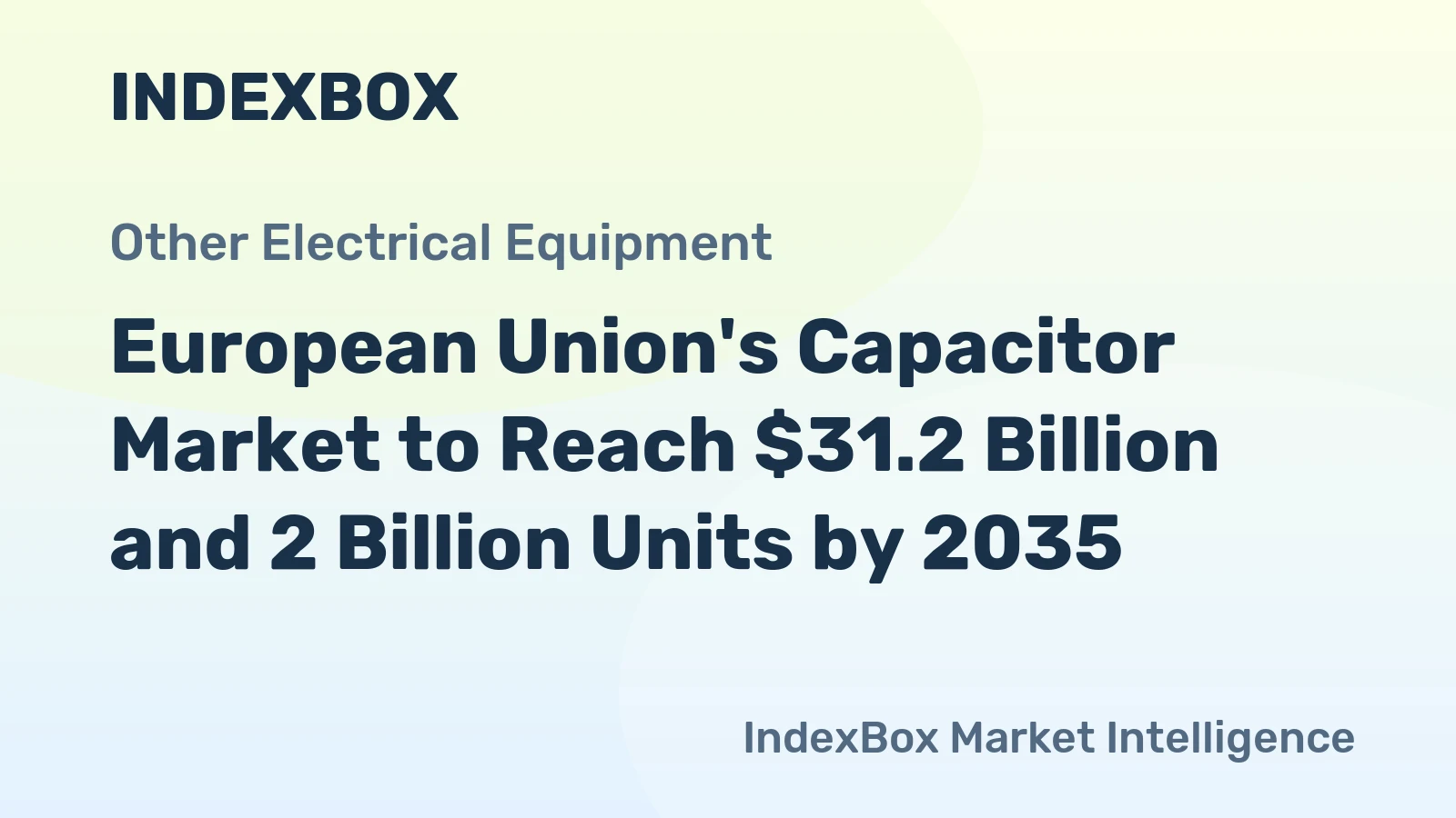 European Union's Capacitor Market to Reach $31.2 Billion and 2 Billion Units by 2035
