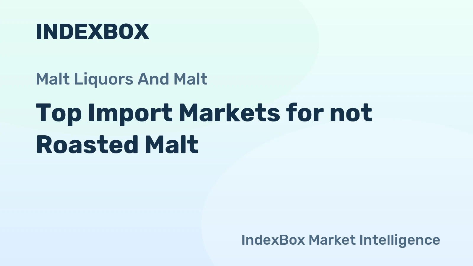 Top Import Markets for not Roasted Malt