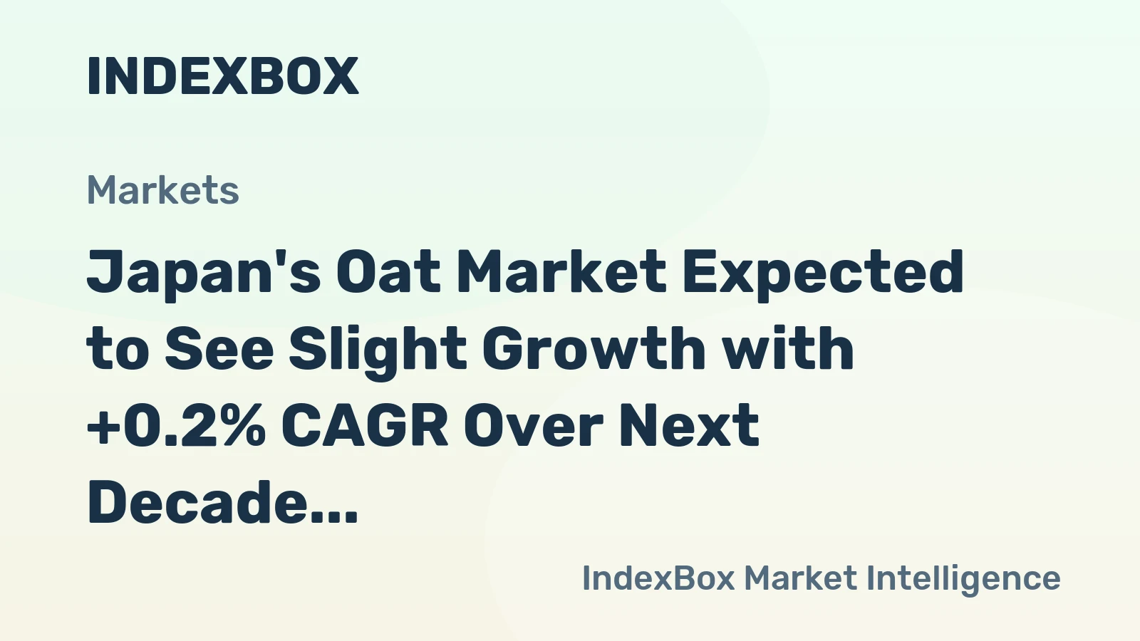 Japan's Oat Market Expected to See Slight Growth with +0.2% CAGR Over Next Decade