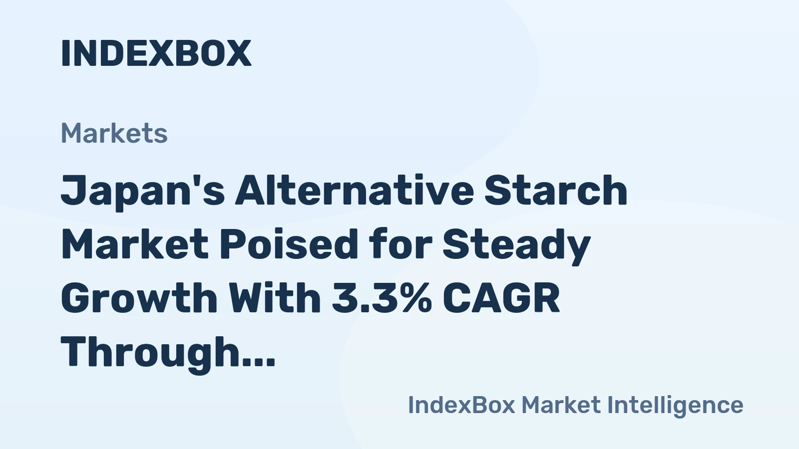 Japan's Alternative Starch Market Poised for Steady Growth With 3.3% CAGR Through 2035