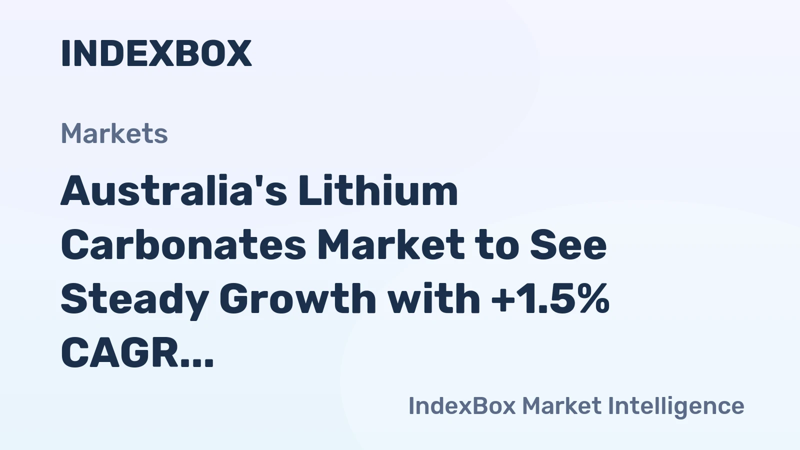 Australia's Lithium Carbonates Market to See Steady Growth with +1.5% CAGR from 2024-2035
