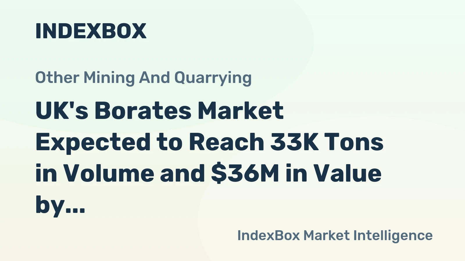 UK's Borates Market Expected to Reach 33K Tons in Volume and $36M in Value by 2035