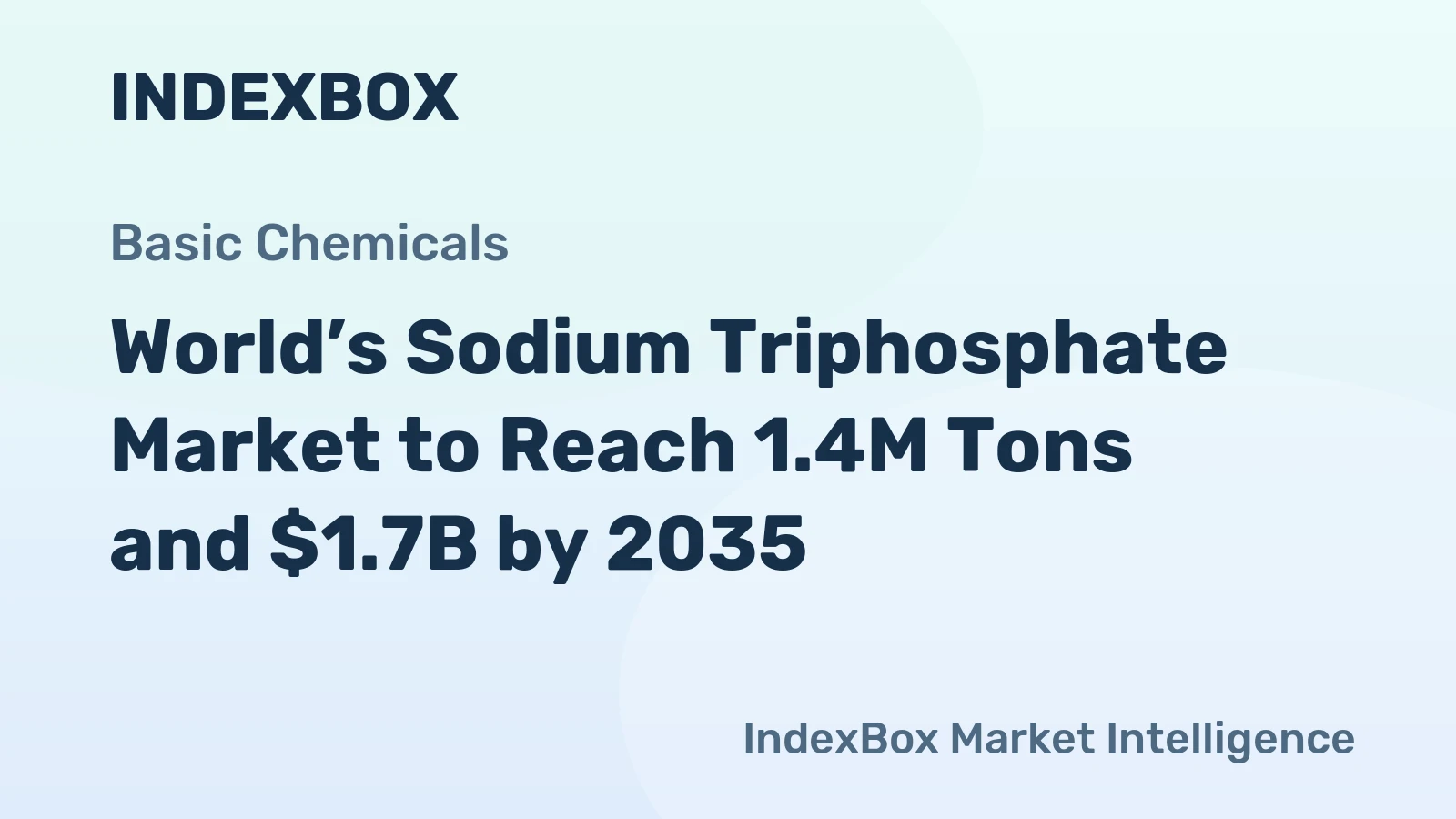 World’s Sodium Triphosphate Market to Reach 1.4M Tons and $1.7B by 2035