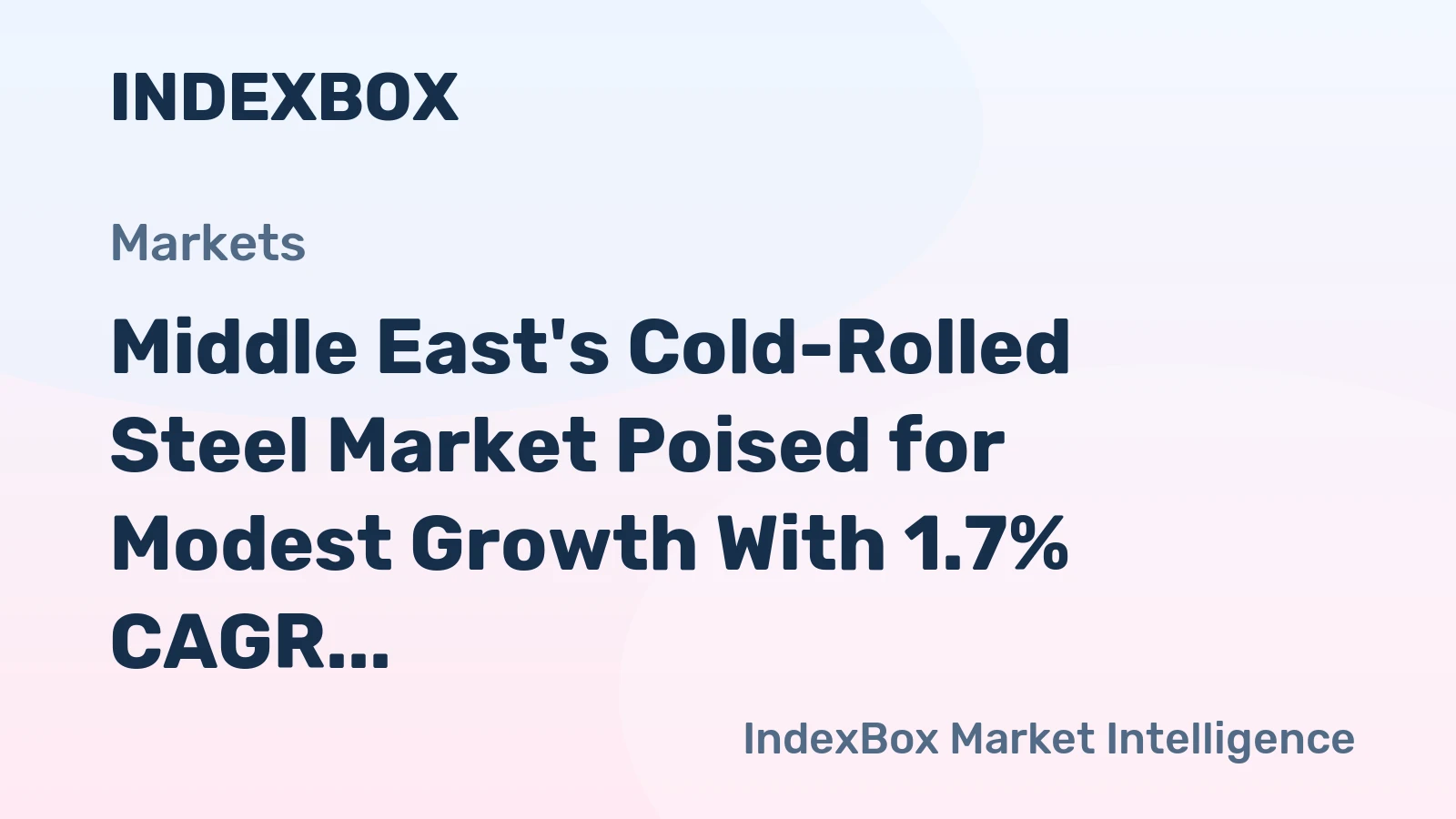 Middle East's Cold-Rolled Steel Market Poised for Modest Growth With 1.7% CAGR Through 2035